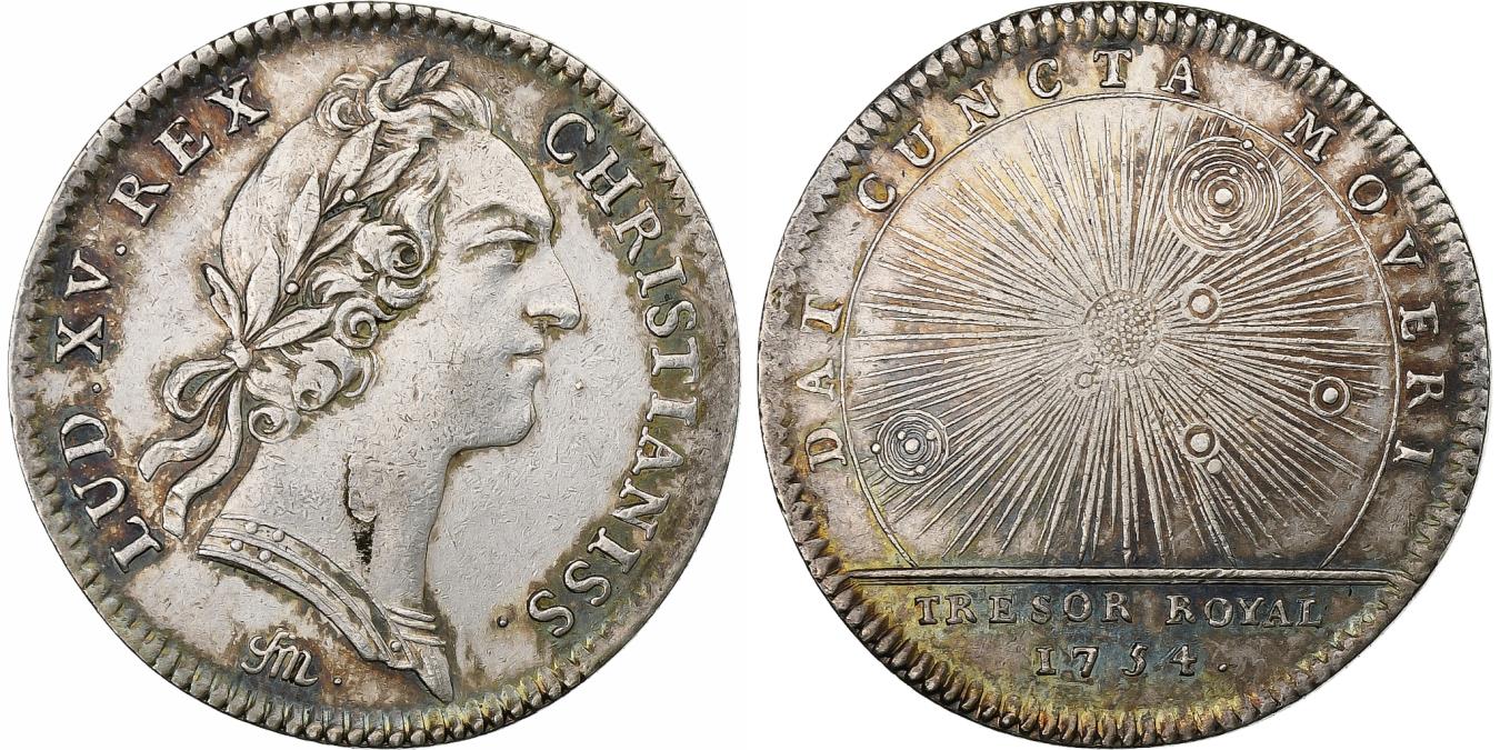 France, Token, Louis XV, Trésor Royal, 1754, Silver, , Feuardent:2089