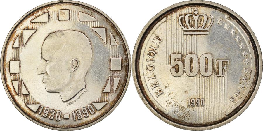Coin, Belgium, Baudouin I, 500 Francs, 1990, Royal Belgium Mint, EF(40-45)