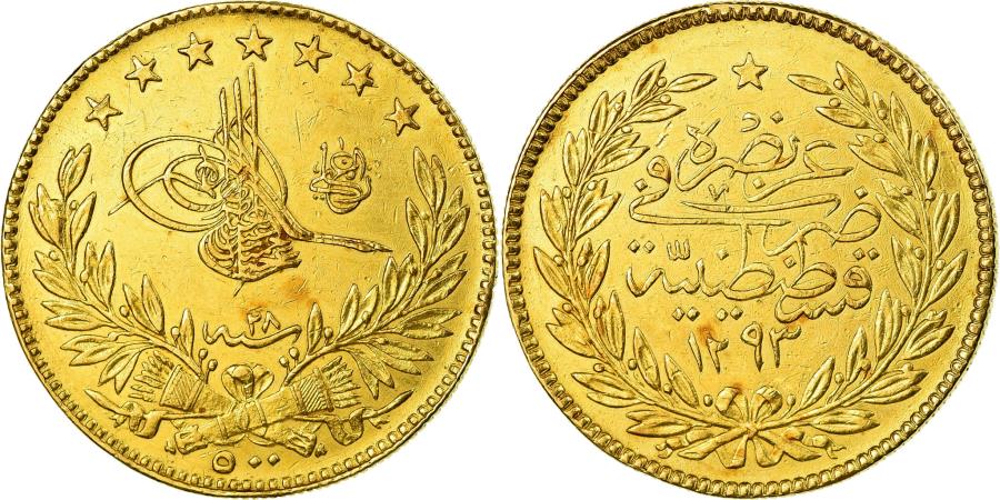 Coin, Turkey, Abdul Hamid II, 500 Kurush, 1293//28 (1902 ...