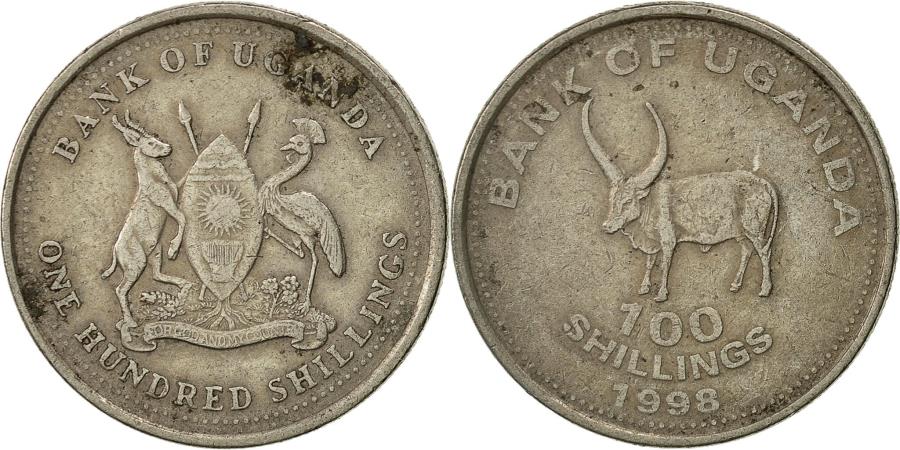Uganda, 100 Shillings, 1998, Royal Canadian Mint, , Copper-nickel