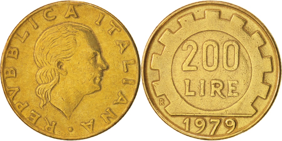 Italy, 200 Lire, 1979, Rome, , Aluminum-Bronze, KM:105 | European Coins