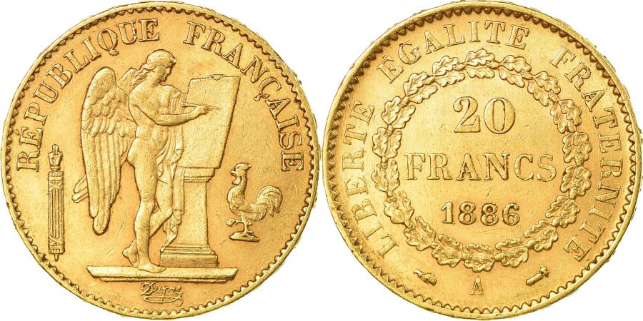 Coin, France, Génie, 20 Francs, 1886, Paris, , Gold, KM:825 | European ...