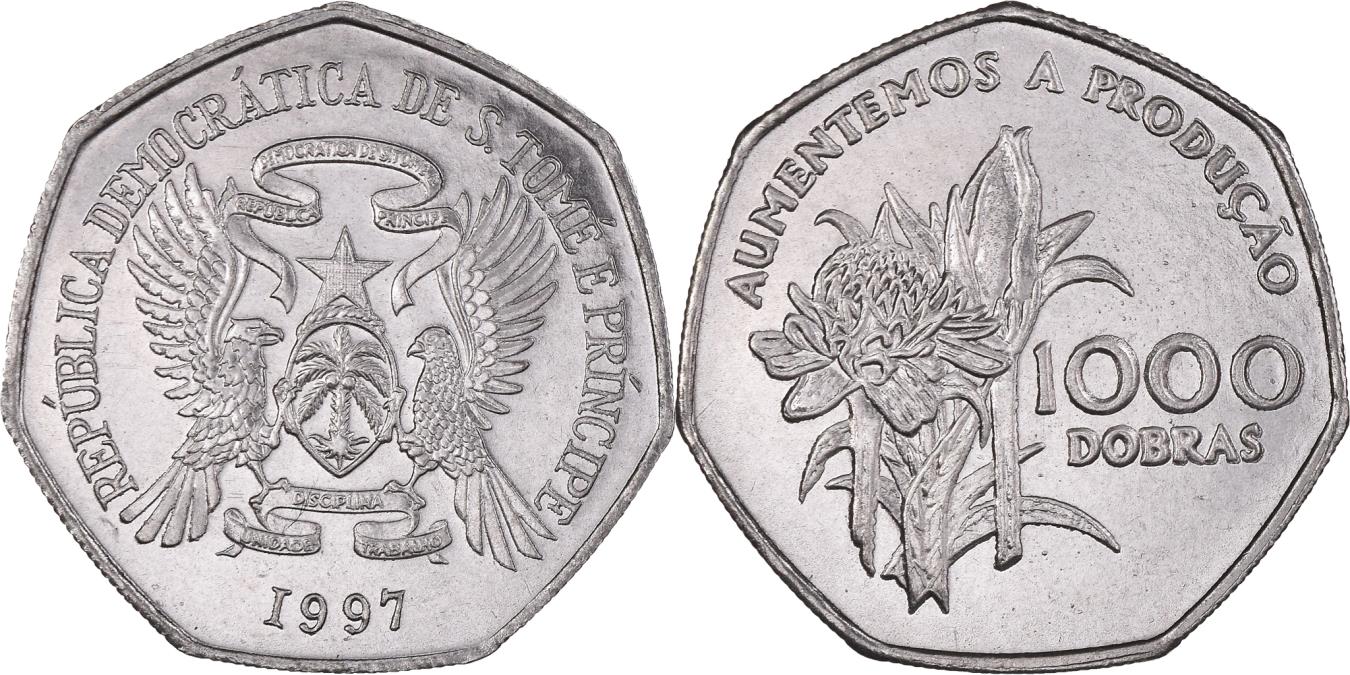 Coin, SAINT THOMAS & PRINCE ISLAND, 1000 Dobras, 1997, British Royal Mint