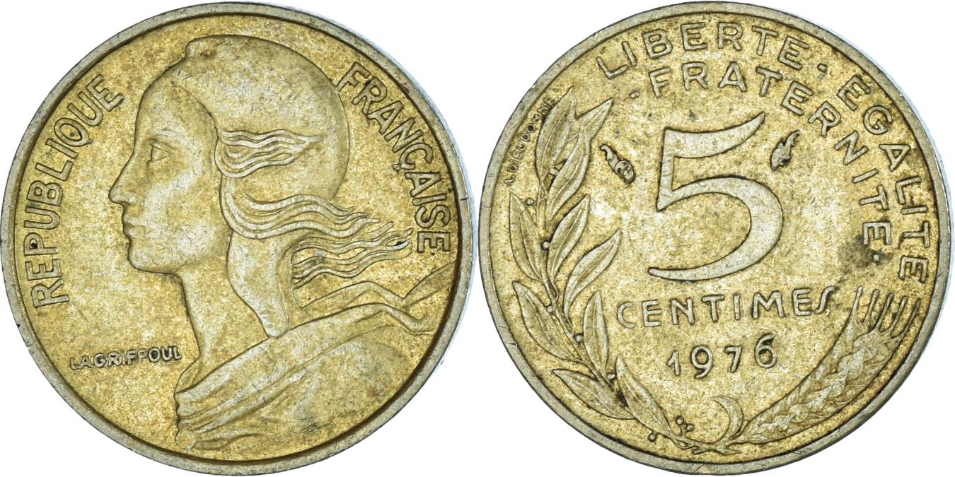 Coin, France, 5 Centimes, 1976 | European Coins