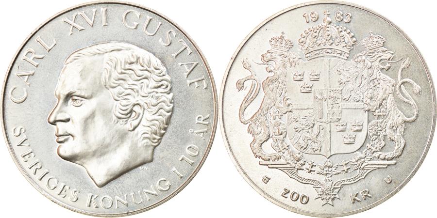 Coin, Sweden, Carl XVI Gustaf, 200 Kronor, 1983, , Silver, KM:862