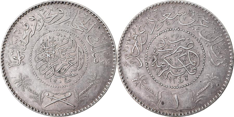 Coin, Saudi Arabia, HEJAZ & NEJD SULTANATE, Riyal, AH 1346/1927,