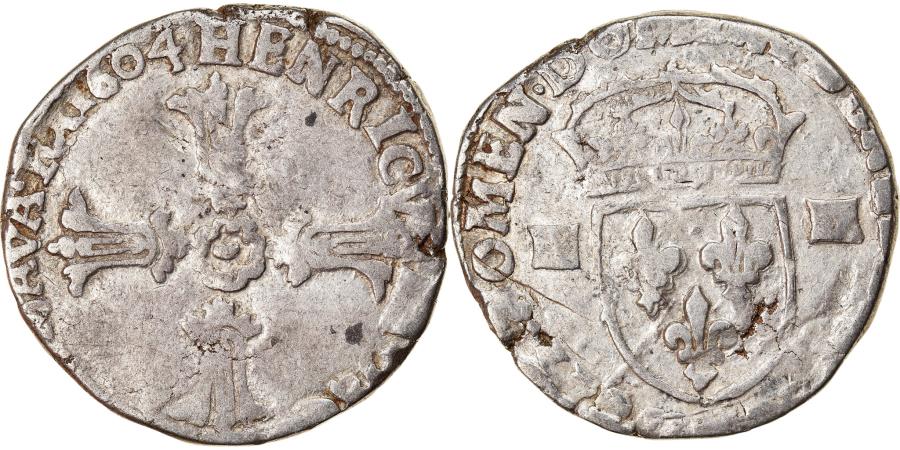 Coin, France, Henri IV, 1/4 Ecu, 1604, , Silver, Duplessy:1224