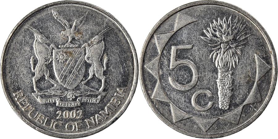 Coin, Namibia, 5 Cents, 2002 | African Coins