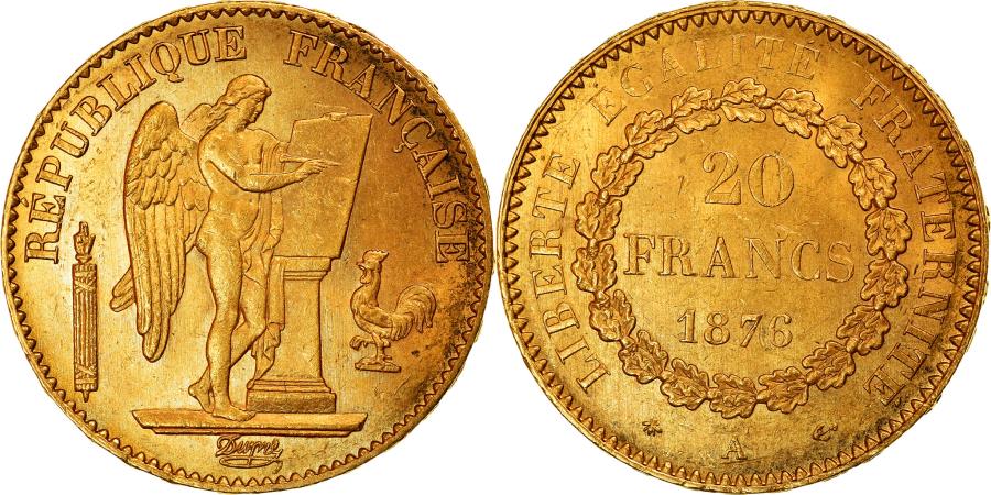 Coin, France, Génie, 20 Francs, 1876, Paris, , Gold, KM:825 | European ...