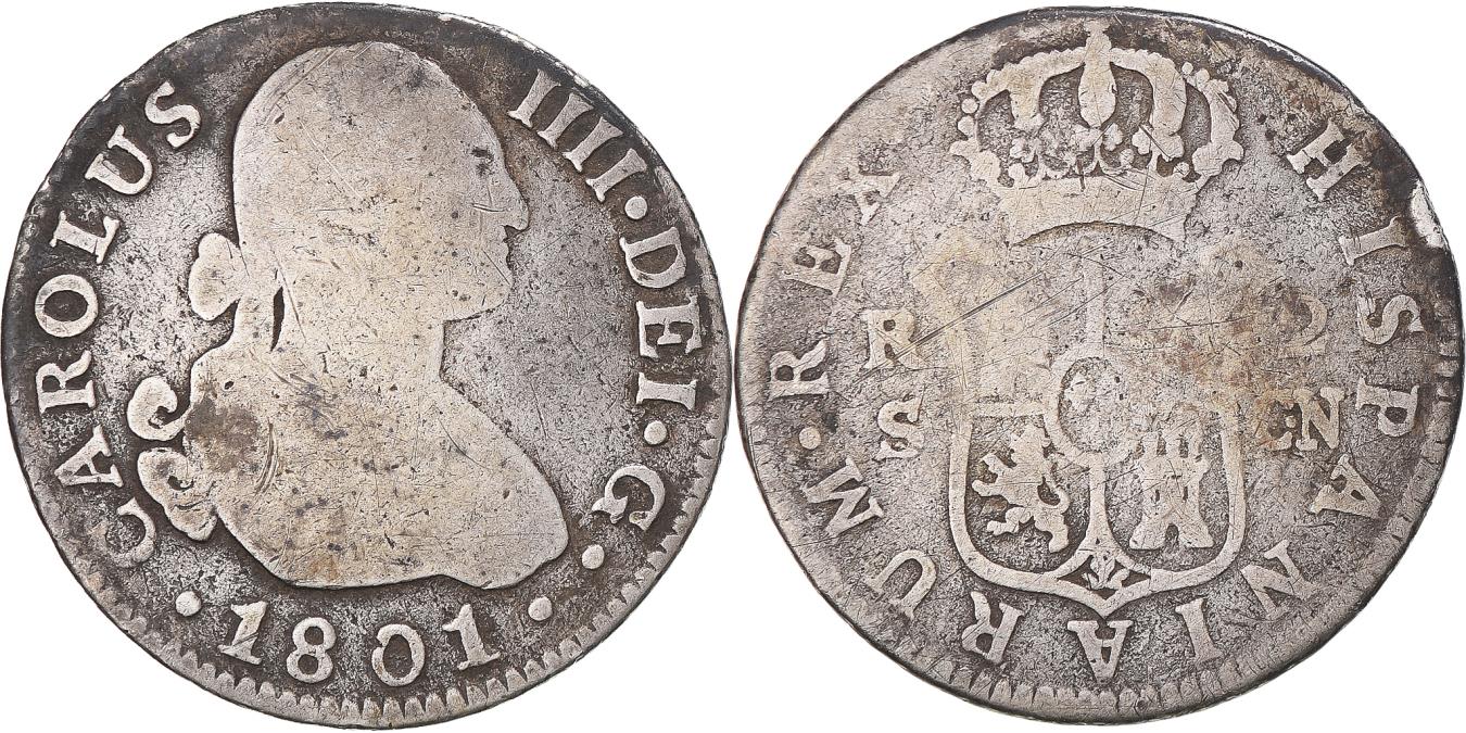 Coin, Spain, Charles IV, 2 Reales, 1801, Sevilla, , Silver | European Coins