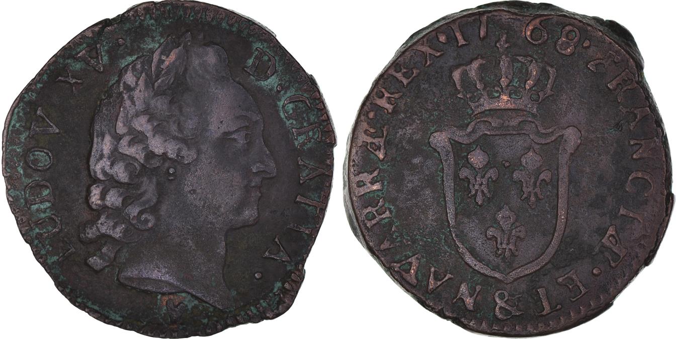 Coin, France, Louis XV, Sol d'Aix, 1768, Aix-en-Provence, , Copper