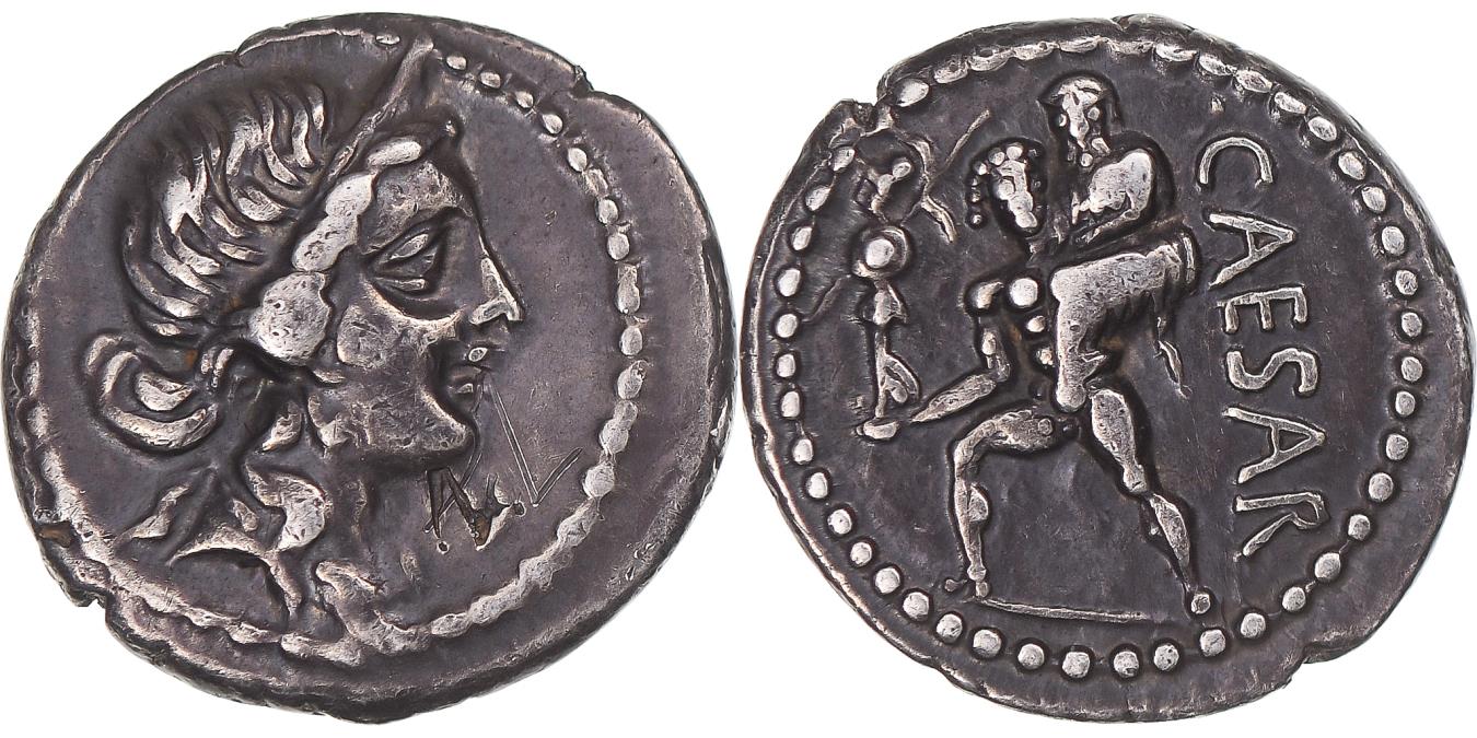 Coin, Julius Caesar, Denarius, 47-46 BC, Military mint in North Africa