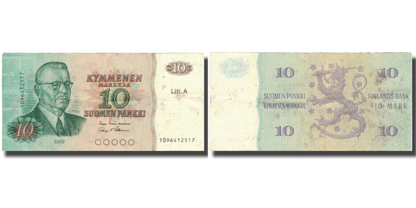 Banknote, Finland, 10 Markkaa, 1980, 1980, KM:104a, VF(20-25)