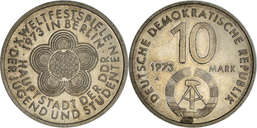 Coin, GERMAN-DEMOCRATIC REPUBLIC, 10 Mark, 1973, Berlin, | European Coins