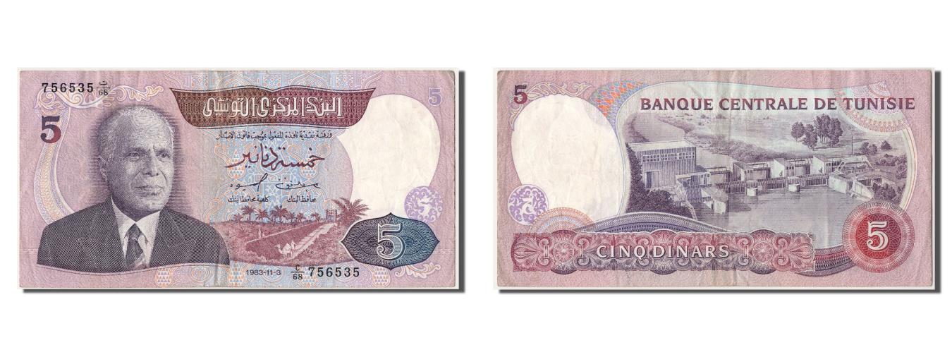 Banknote, Tunisia, 5 Dinars, 1983, 1983-11-03, EF(40-45) | World Paper ...