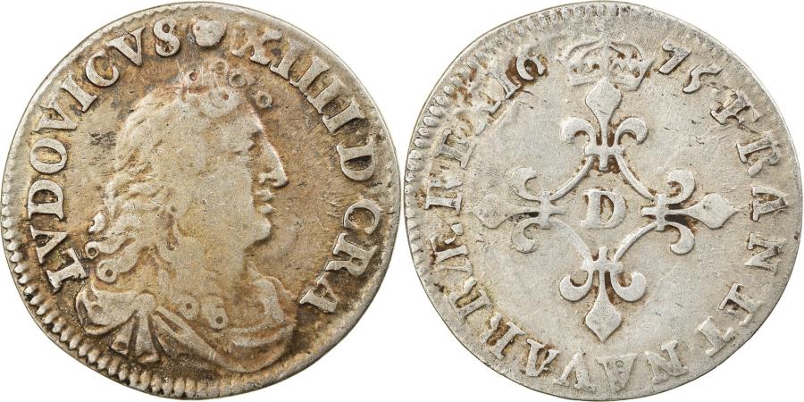 Coin, France, Louis XIV, 4 Sols des Traitants, 1675, Vimy, , Silver