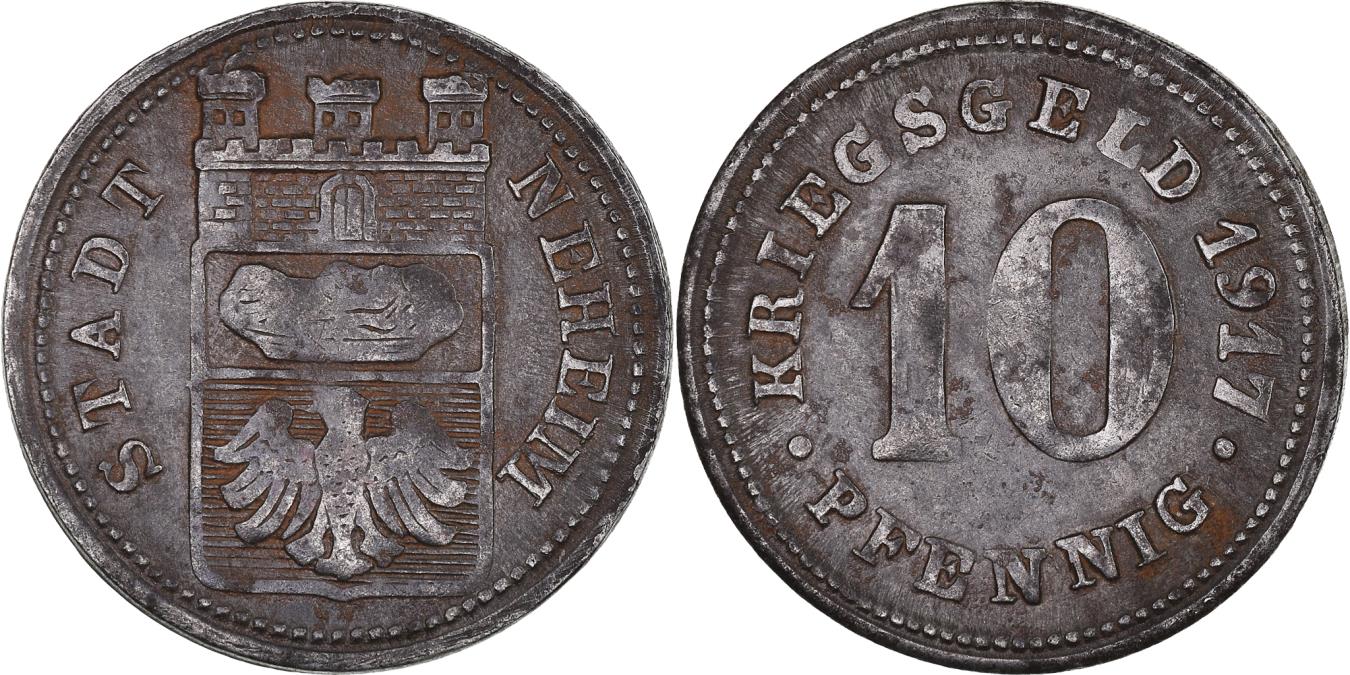 Coin, Germany, Stadt Neheim, Kriegsgeld, 10 Pfennig, 1917, , Iron