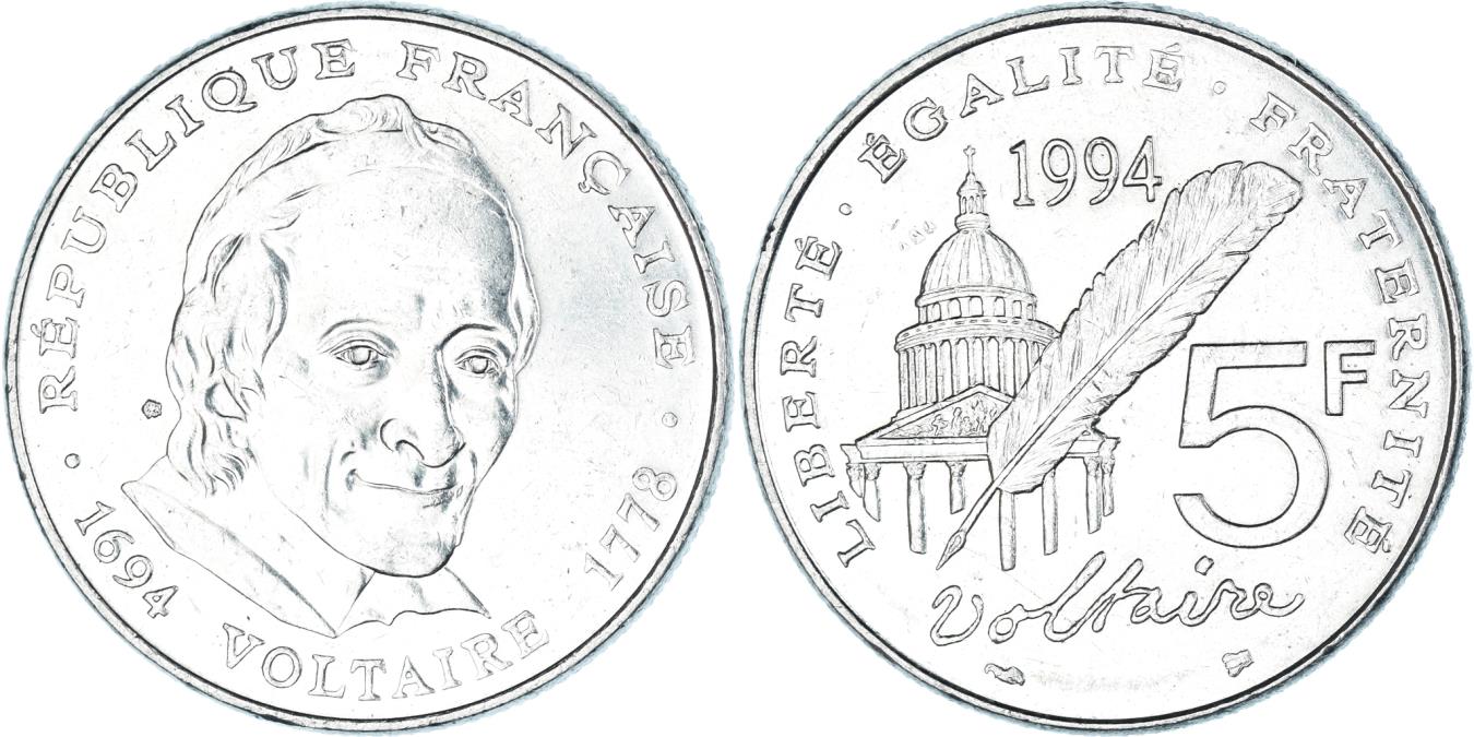 Coin France 5 Francs 1994 European Coins Coin France 5 Francs 1994 European Coins