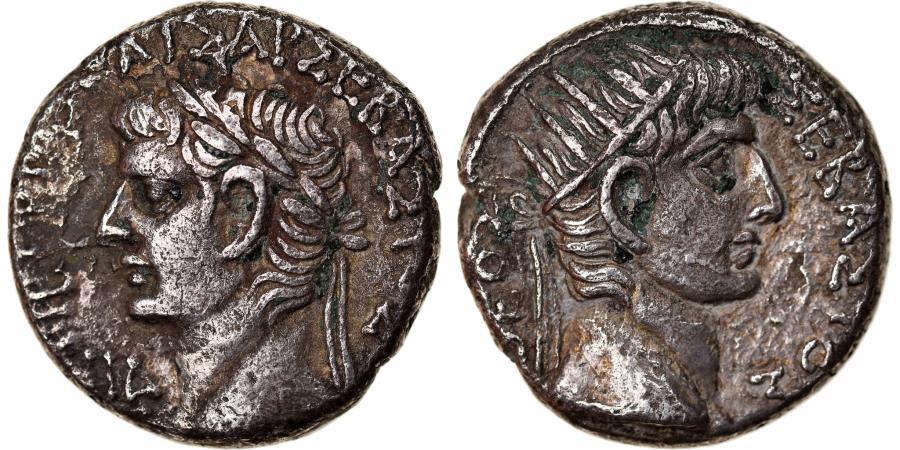 Coin, Tiberius and Augustus, Tetradrachm, 26-27, Alexandria, , Billon