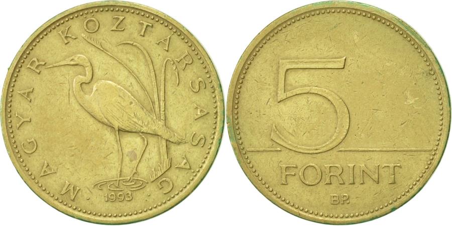 Hungary, 5 Forint, 1993, Budapest, , Nickel-brass, KM:694 | European Coins