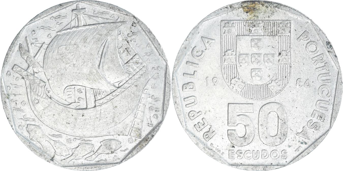 Coin, Portugal, 50 Escudos, 1986 | European Coins