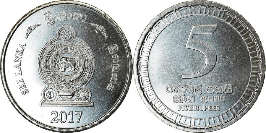 Coin, Sri Lanka, 5 Rupees, 2017, , Stainless Steel | Asian and Middle ...