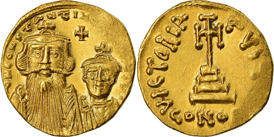 Coin, Constans II, Solidus, 641-668 AD, Constantinople, , Gold