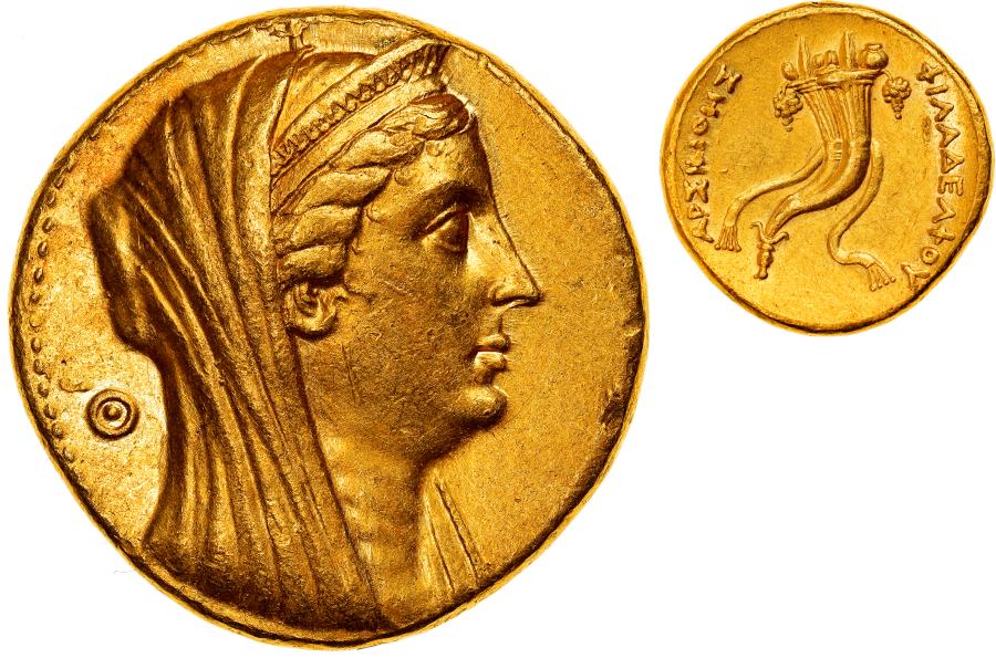 Coin, Egypt, Ptolemaic Kingdom, Arsinoe II, Octodrachm, 253-246 BC ...
