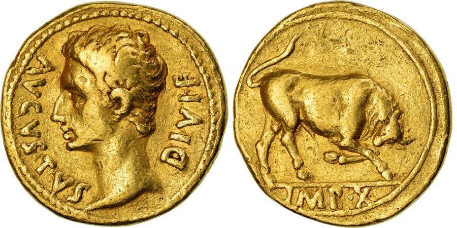 Coin, Augustus, Aureus, 15-13 BC, Lyon - Lugdunum, , Gold | Roman ...