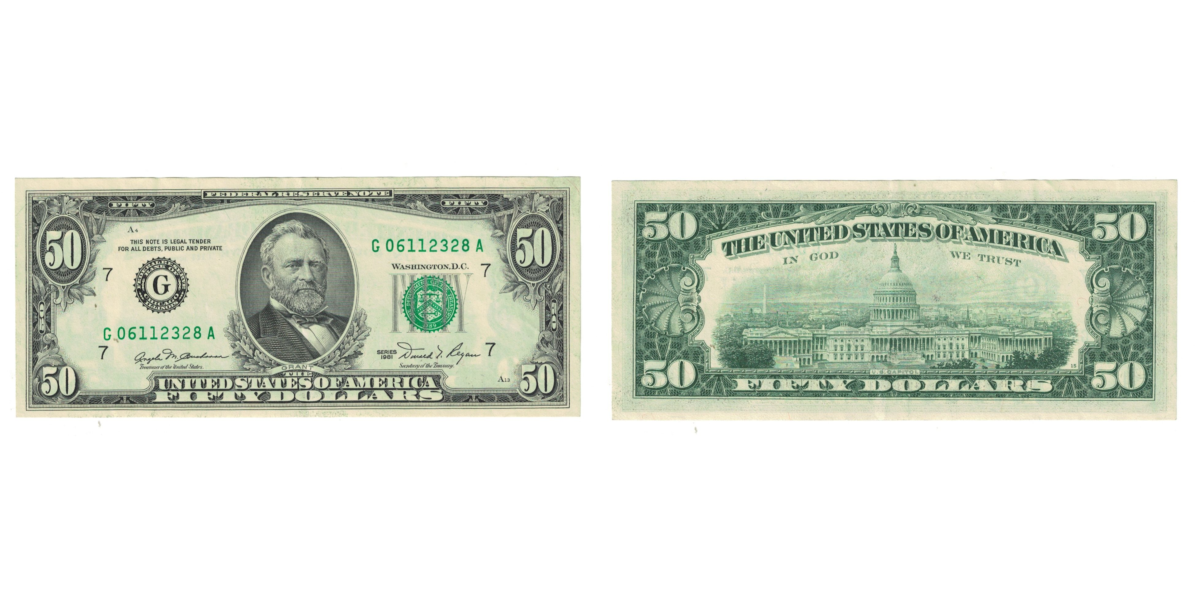 50 Dollar Bill Back