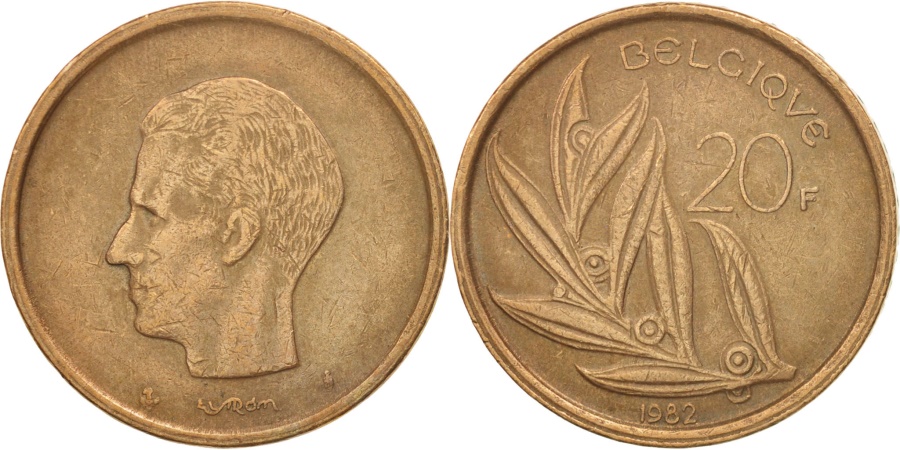 Belgium, 20 Francs, 20 Frank, 1982, , Nickel-Bronze, KM:159 | European ...