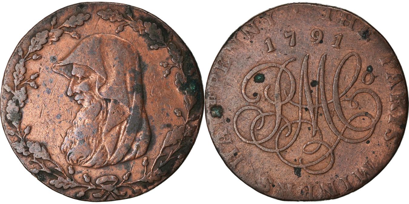 Coin, Great Britain, Anglesey, Paris Miners, Halfpenny Token, 1791,
