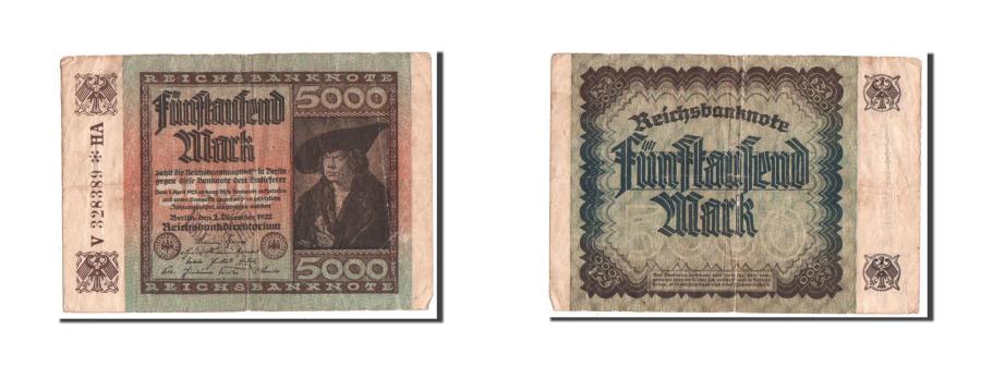 Banknote, Germany, 5000 Mark, 1922, VF(20-25) | World Paper Money