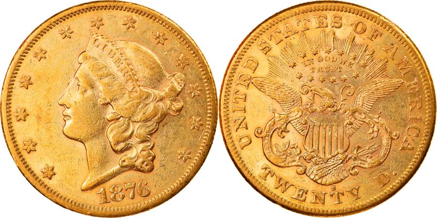 Coin, United States, $20, Double Eagle, 1876, San Francisco, , Gold