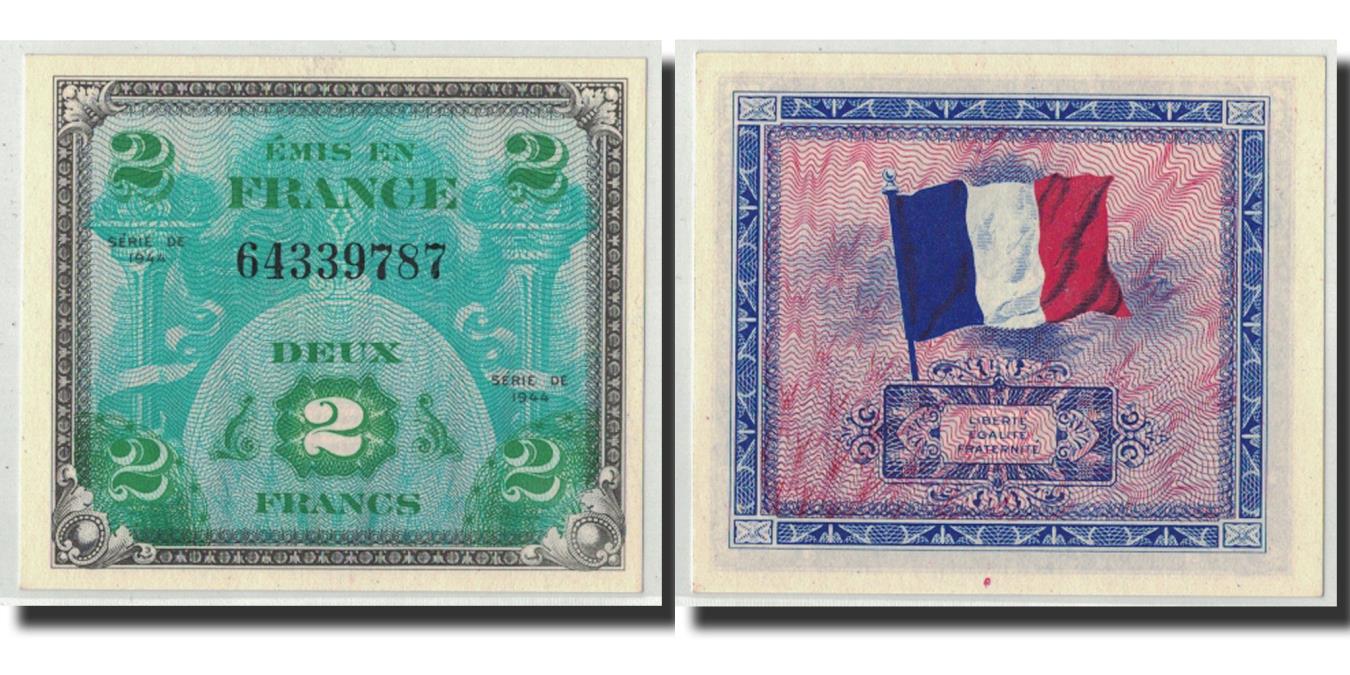 Banknote, France, 2 Francs, 1944 Flag/France, 1944, UNC(65-70), Fayette ...