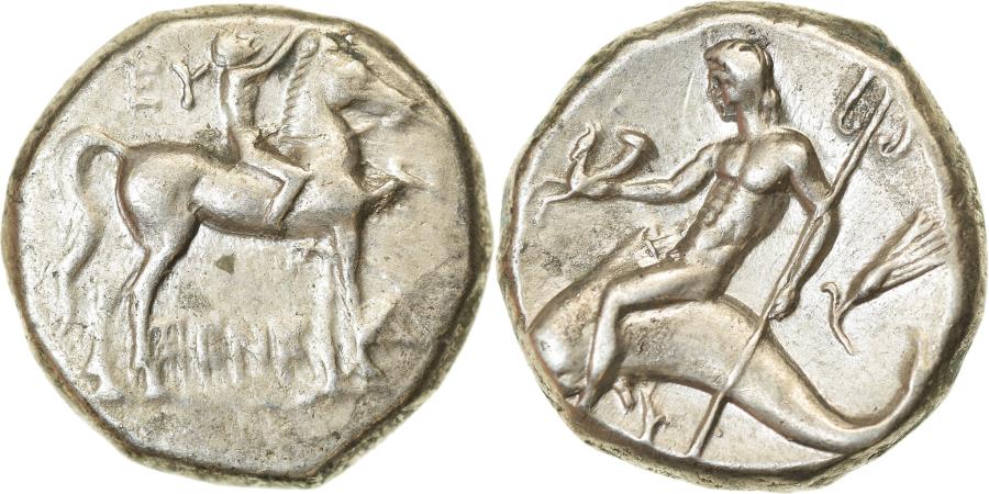 Coin, Calabria, Tarentum, Nomos, 272-240 BC, , Silver, HN Italy:1032