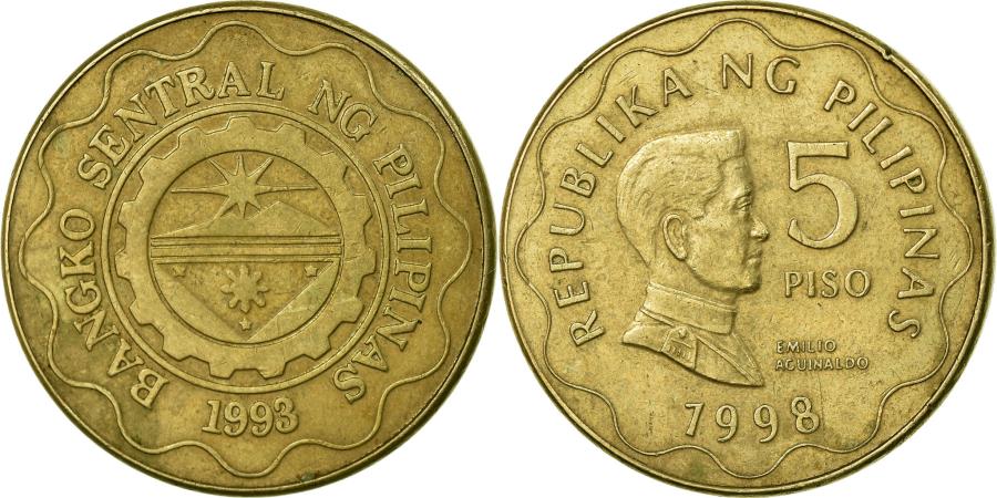 Coin, Philippines, 5 Piso, 1998, , Nickel-brass, KM:272 | Asian and Middle Eastern Coins