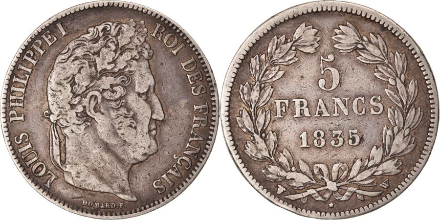 Coin, France, Louis-Philippe, 5 Francs, 1835, Lille, , Silver