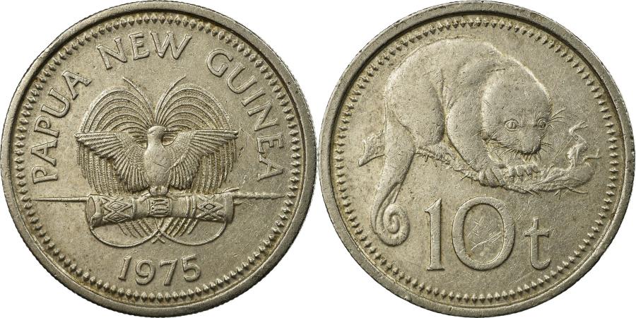 Coin, Papua New Guinea, 10 Toea, 1975, , Copper-nickel, KM:4 ...