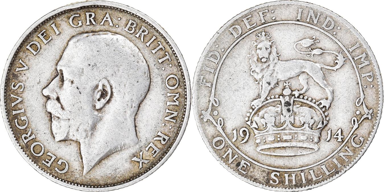 Coin, Great Britain, George V, Shilling, 1914, , Silver, KM:816