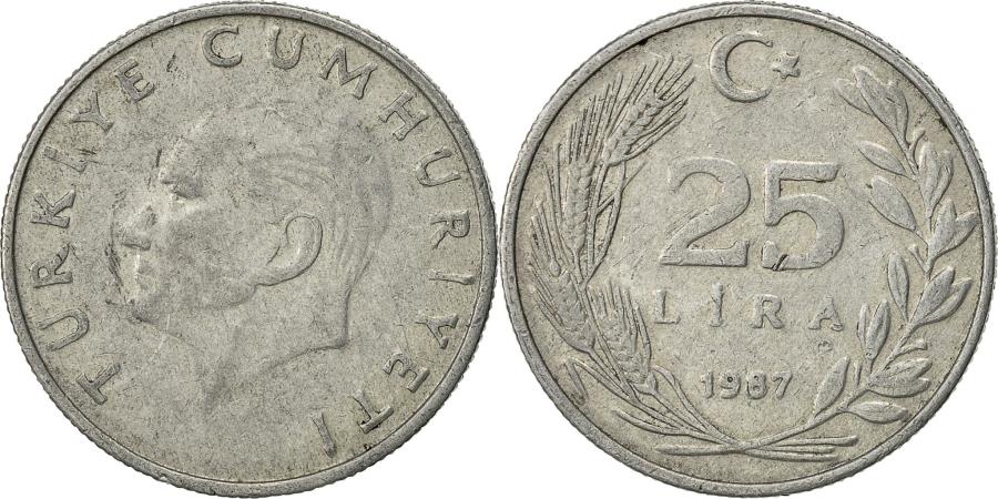 Turkey, 25 Lira, 1987, , Aluminum, KM:975 | Asian and Middle Eastern Coins