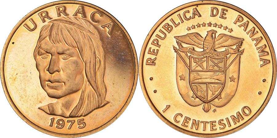 Coin, Panama, Centesimo, 1975, Franklin Mint, Proof, , Copper Plated