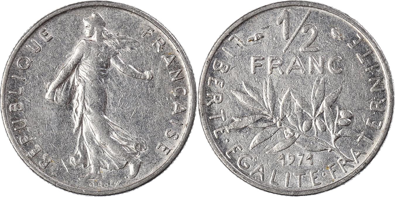Coin, France, 1/2 Franc, 1971 | European Coins