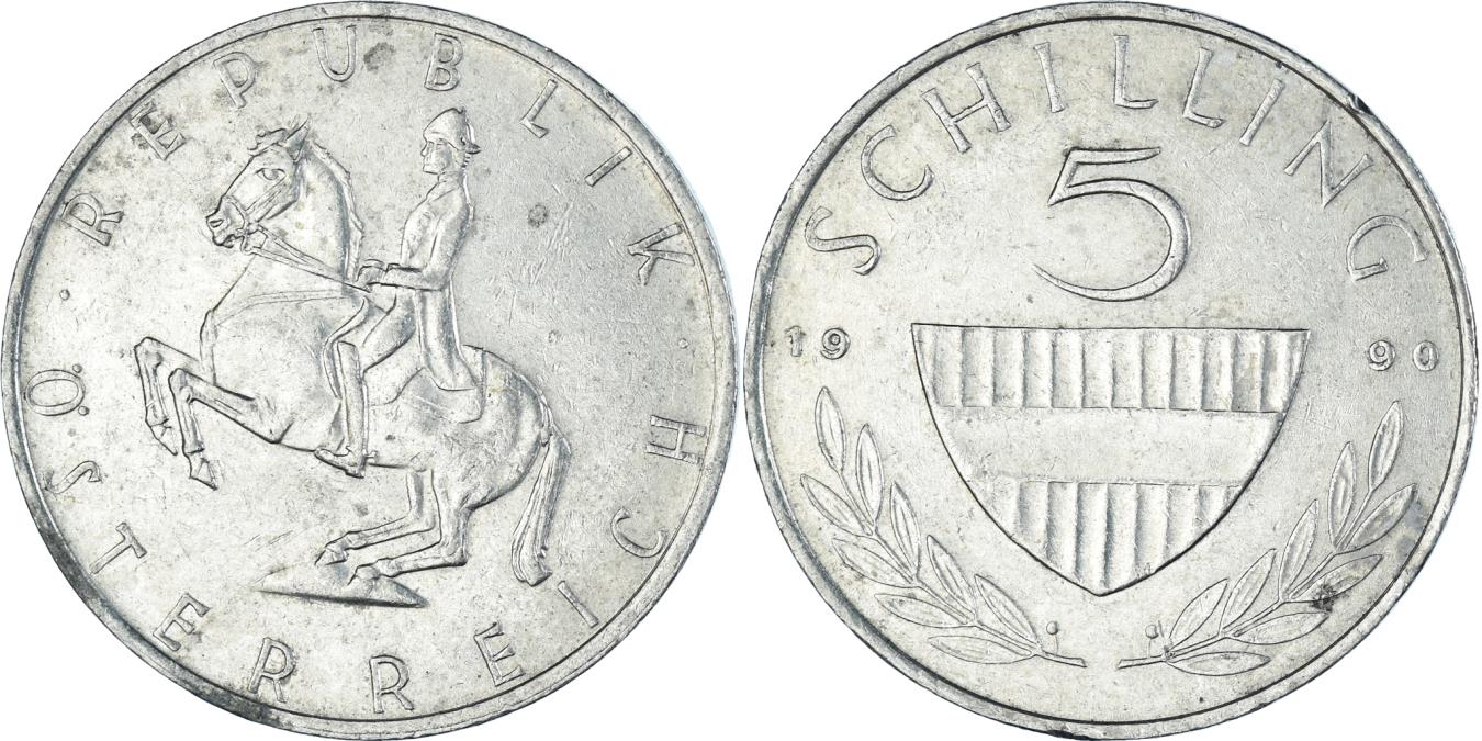 Coin, Austria, 5 Schilling, 1990 | European Coins