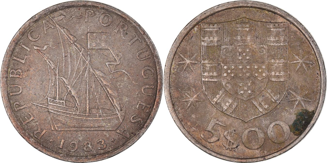 Coin, Portugal, 5 Escudos, 1983, , Copper-nickel, KM:591 | European Coins