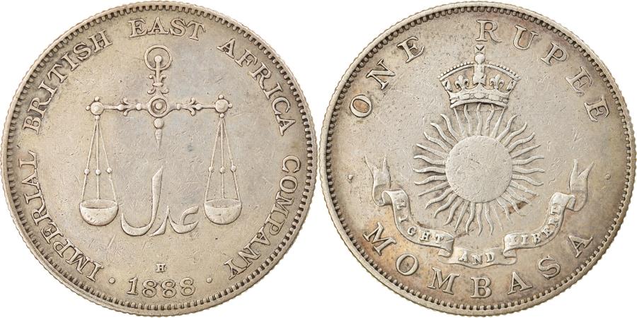 Coin, MOMBASA, Rupee, 1888, Birmingham, , Silver, KM:5 | African Coins