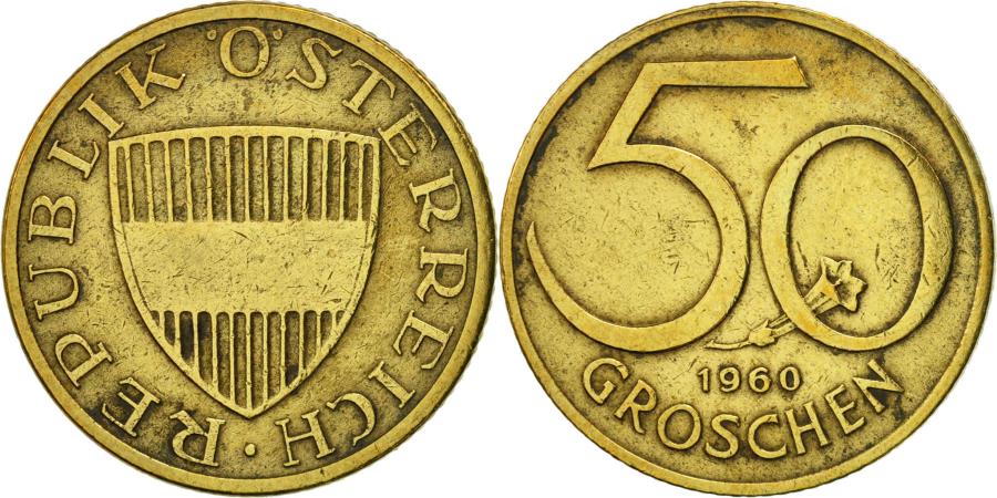 Austria, 50 Groschen, 1960, , Aluminum-Bronze, KM:2885 | European Coins