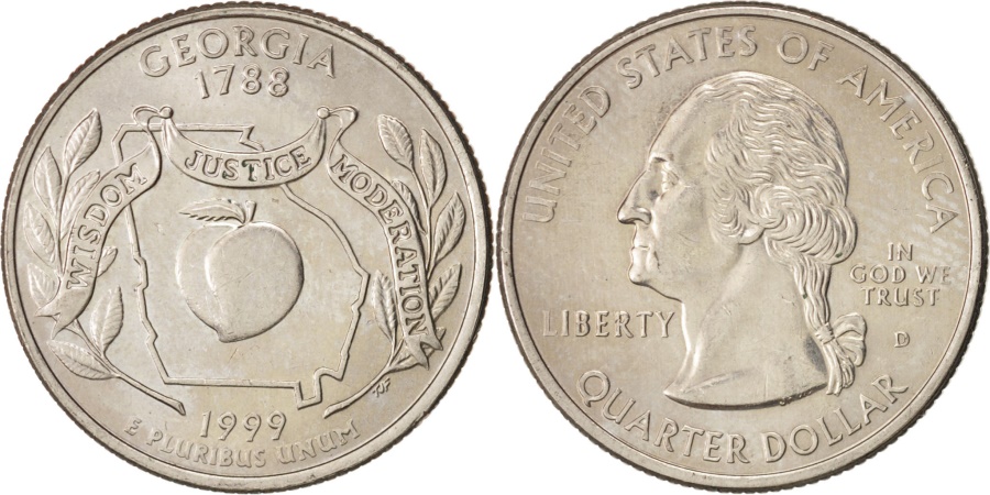 United States, State Quarter, 1999, Denver, Georgia, KM:296 | Quarters