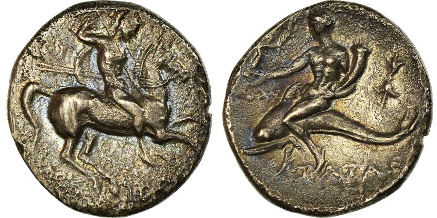 Coin, Calabria, Stater, 281-272 BC, Tarentum, , Silver, HN Italy:1001