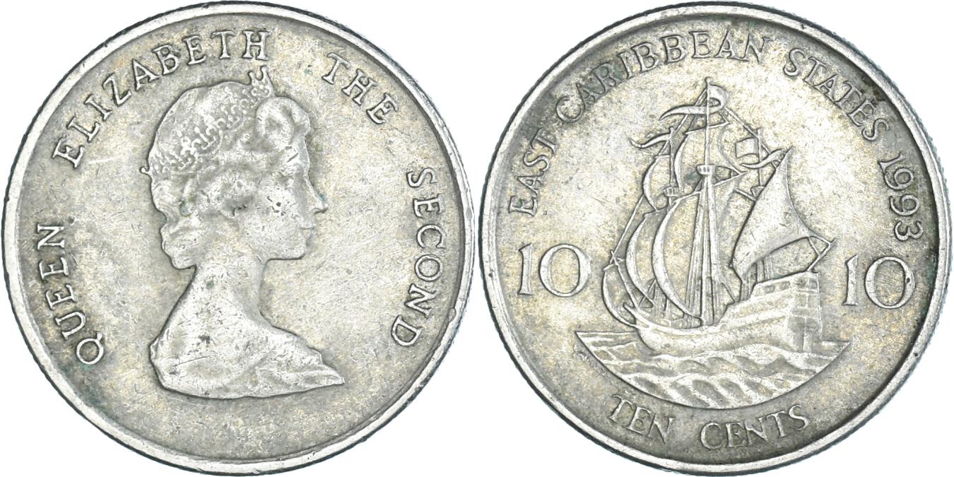 Coin, East Caribbean States, 10 Cents, 1993 | North & Central American ...